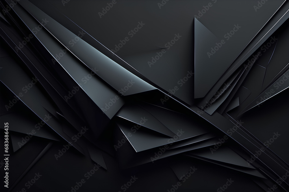 abstract black shapes background, Abstract dark theme background, Black ...