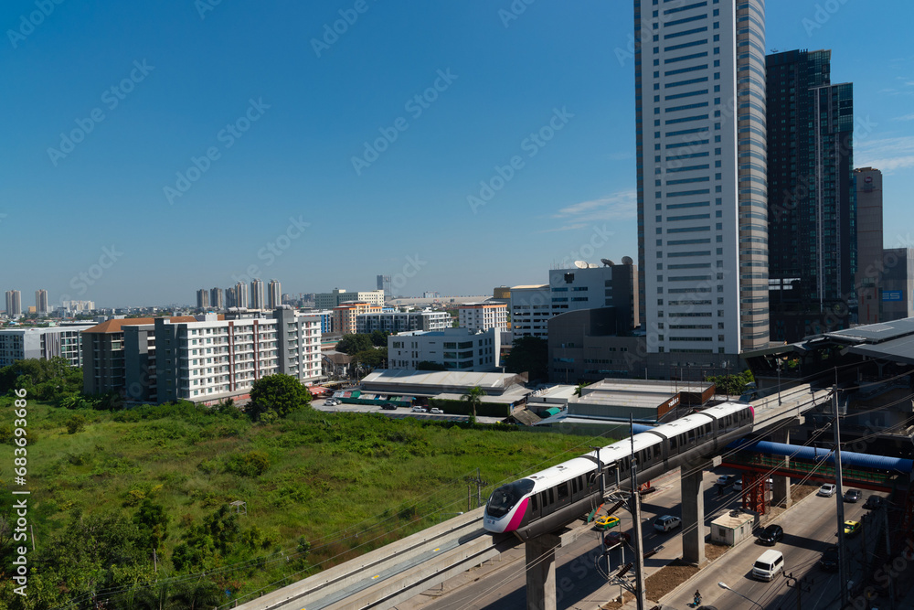 Bangkok, Thailand-November 25, 2023: Sky train of metropolitan rapid ...