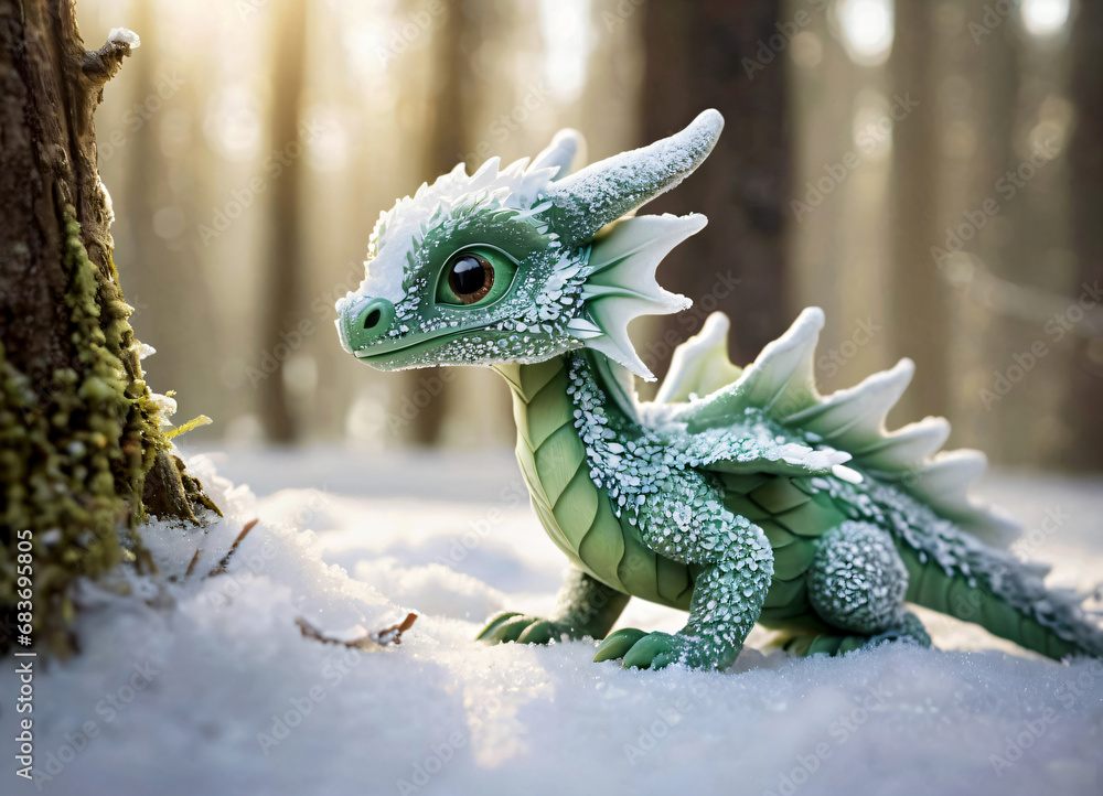 Dragon. Calendar 2024. January. Stock Illustration | Adobe Stock