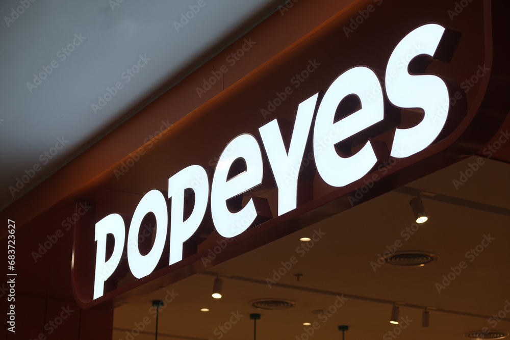 Shanghai,China-Nov.12th 2023: Popeyes Louisiana Kitchen store brand ...
