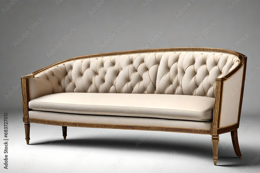 Compose an image of a Directoire sofa with understated Directoire-era ...