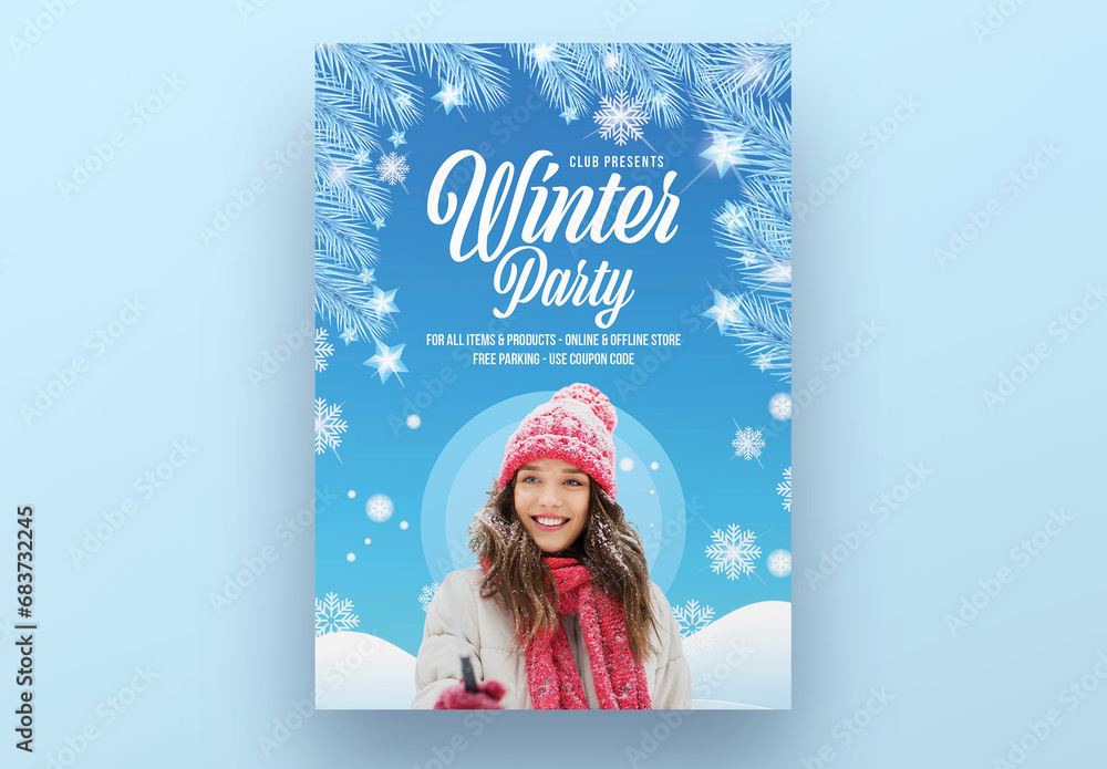 Winter Party Invitation Template Stock Template | Adobe Stock