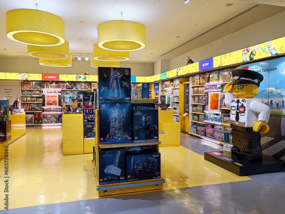 Taipei, Taiwan - November 18, 2023: Lego retail store in the departure ...