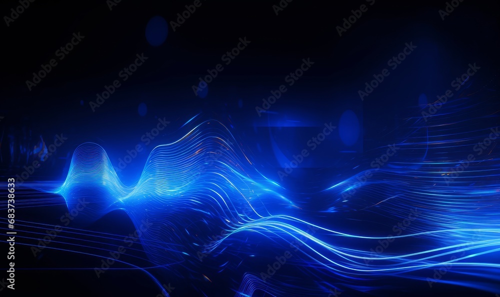 Sound Wave and Audio Technology Concept. Blue, Futuristic Digital Style ...