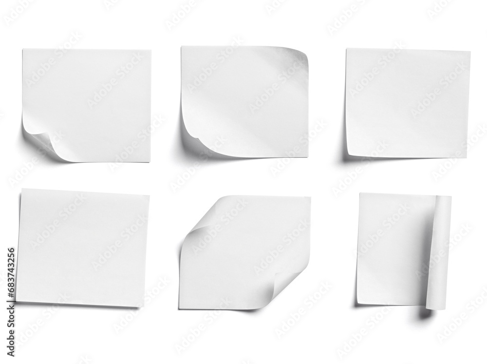 paper message note reminder adhesive sticker blank background white ...