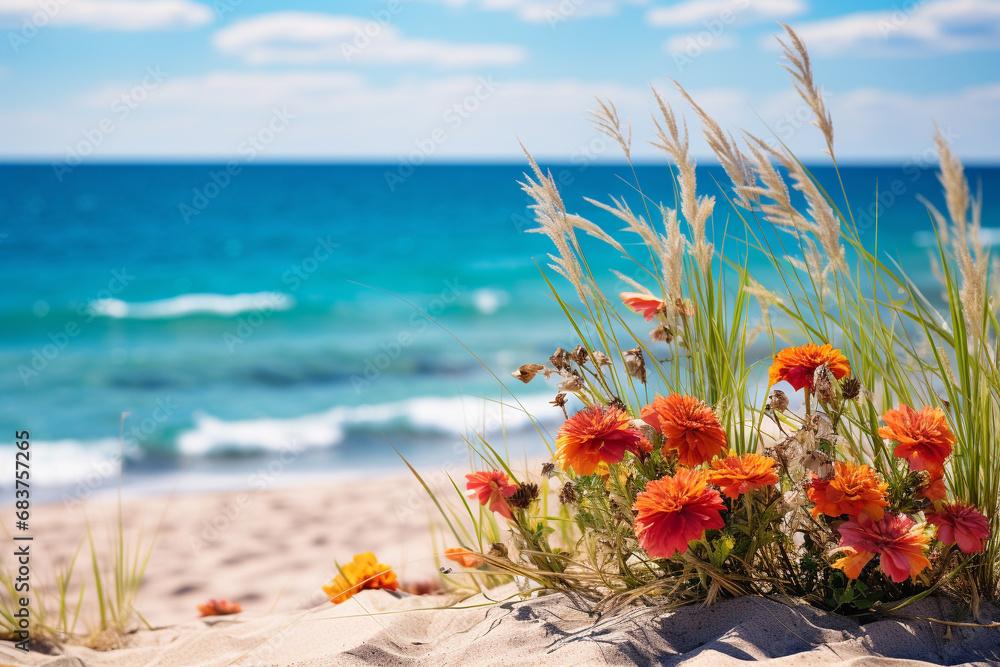 multicolor a panoramic view of sand dunes meeting ocean, showcasing ...