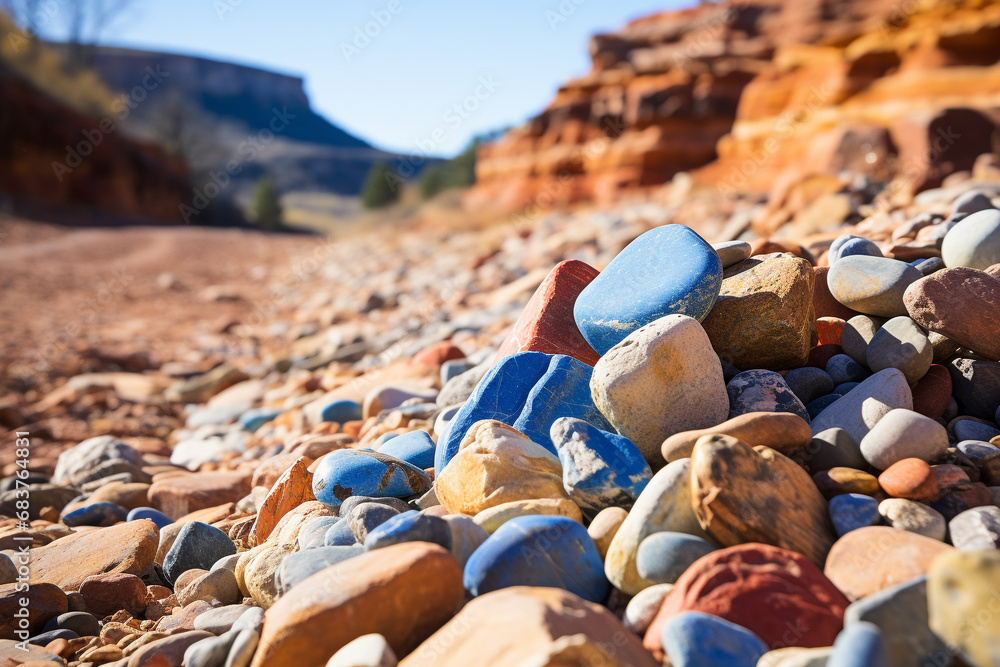 multicolor rugged and varied landscape of rocky terrain, showcasing the ...