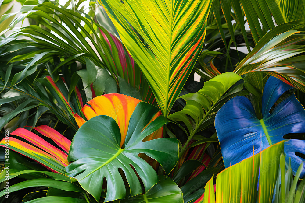 multicolor the bold and distinctive appearance of a monstera leaf ...