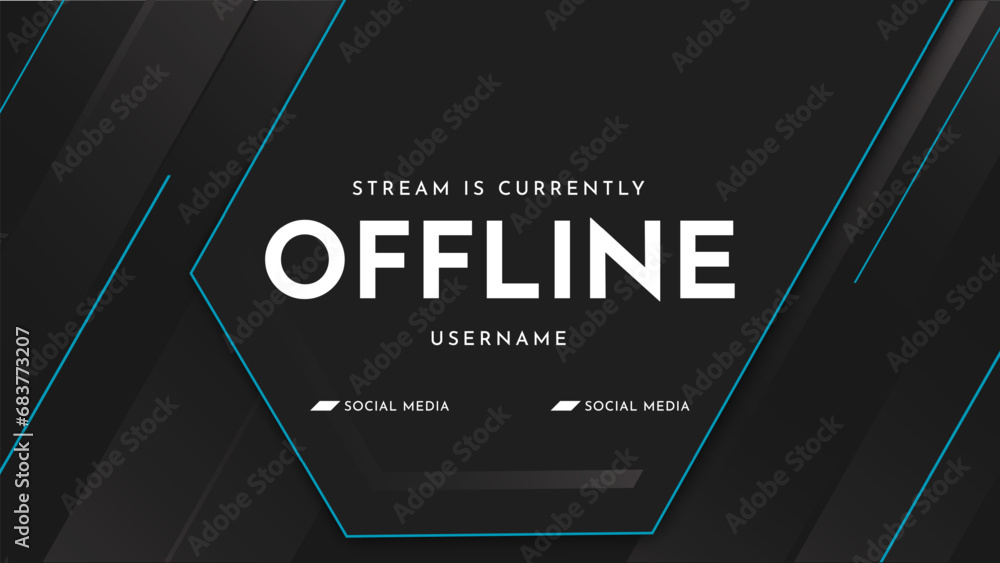 Currently offline twitch banner. Abstract futuristic background for ...