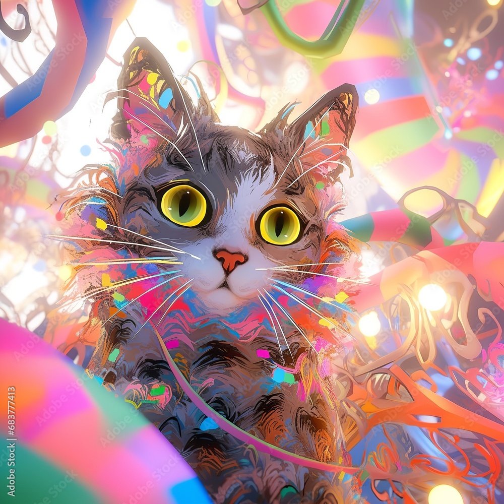 cat, kaleidoscopic, Androgynous, Gloomcore, ultra wide-angle, CGsociety ...