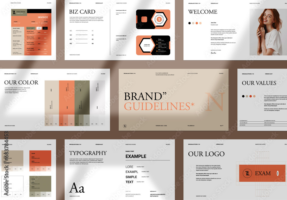 Brand Guidelines Presentation Template Stock Template | Adobe Stock