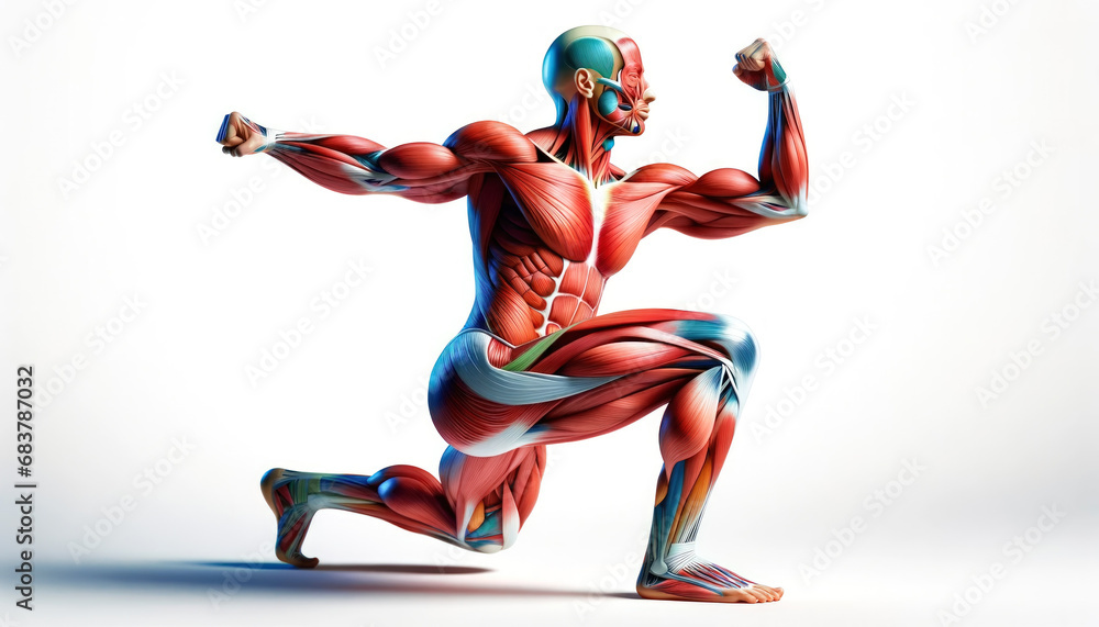 bodybuilder model in muscular pose at White background. Illustration of ...
