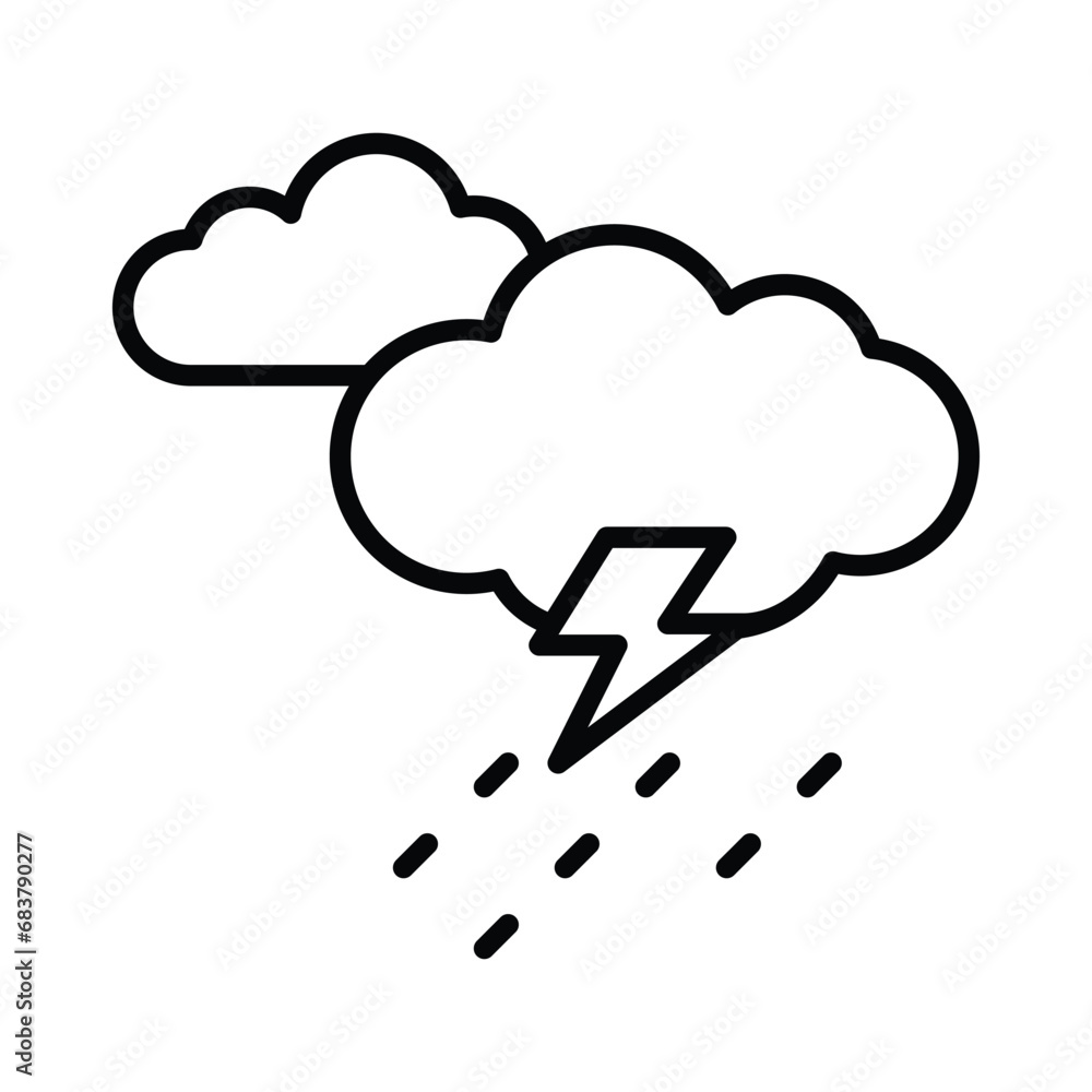 Heavy Rain icon isolate white background vector stock illustration ...