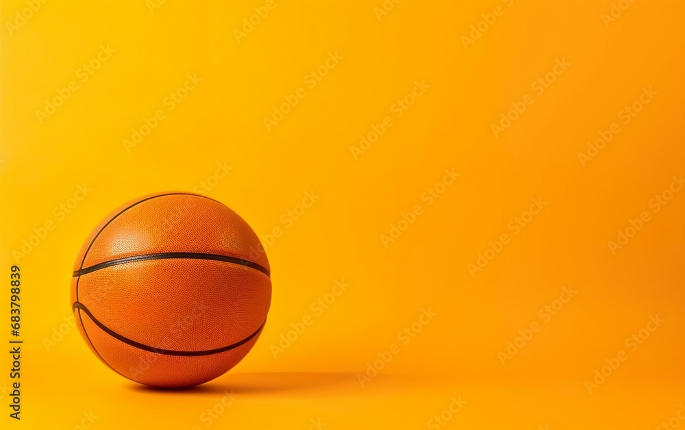 Photorealistic orange basketball ball isolated on warm orange ...
