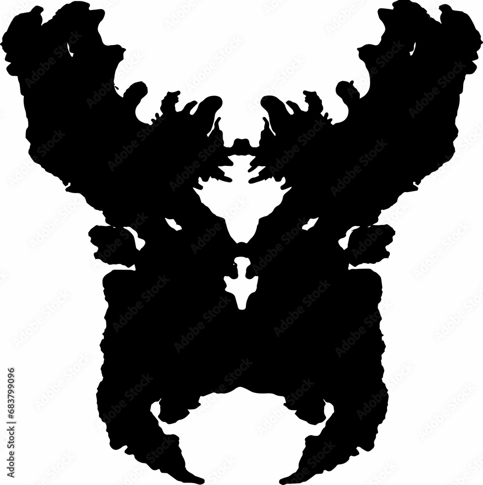 An illustration of a rorschach psychological inkblot in the shape of ...