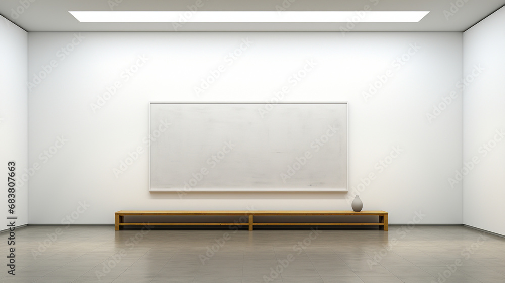 Mur d'une galerie avec tableau. Art contemporain, couleur blanche ...