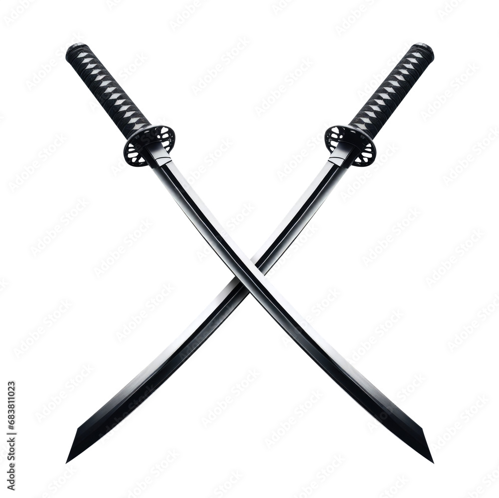 Crossed Katana Swords - Ancient Japanese cultural and historical ...