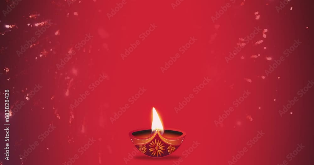 Animated motion graphics of Hindu festival red background with burning ...