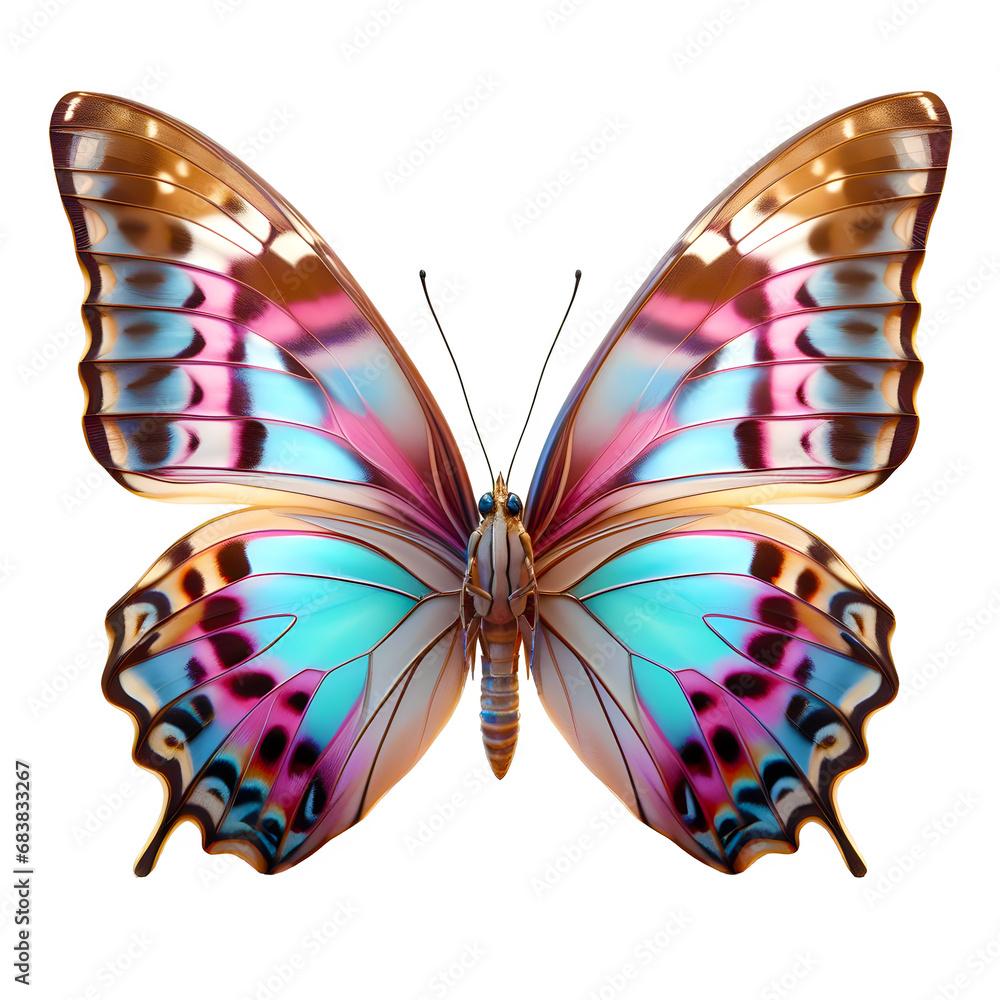 butterfly front view isolated on transparent background Stock Photo ...