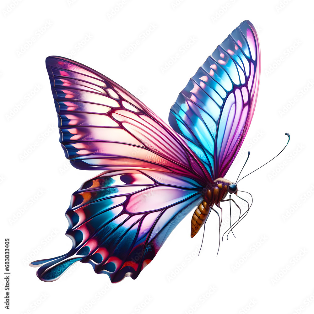 butterfly front view isolated on transparent background Stock Photo ...