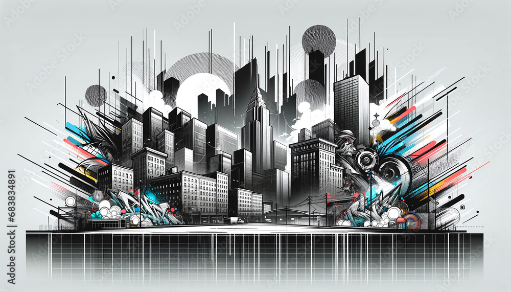 Urban and edgy website background with a cityscape, skyscrapers, and ...