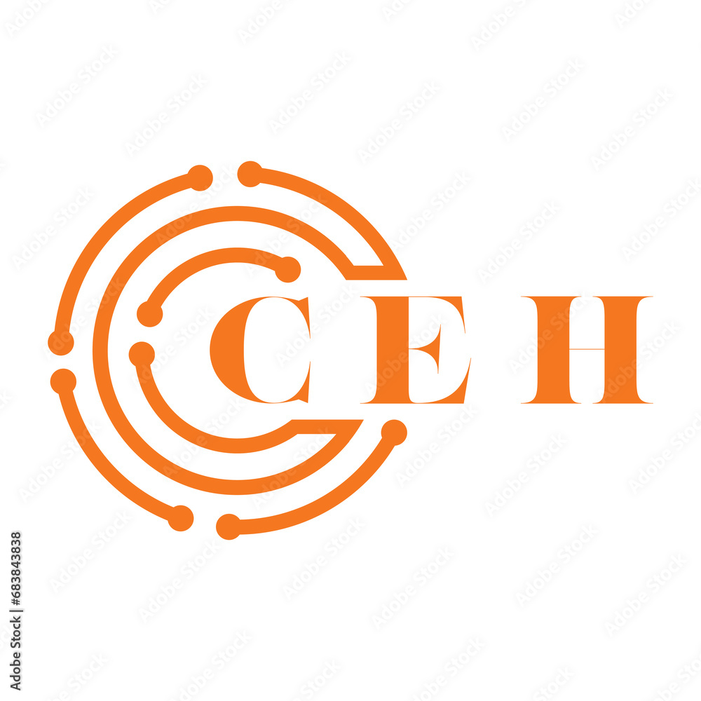 CEH letter design. CEH letter technology logo design on white ...