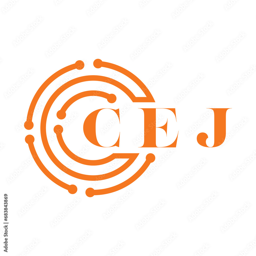 CEJ letter design. CEJ letter technology logo design on white ...