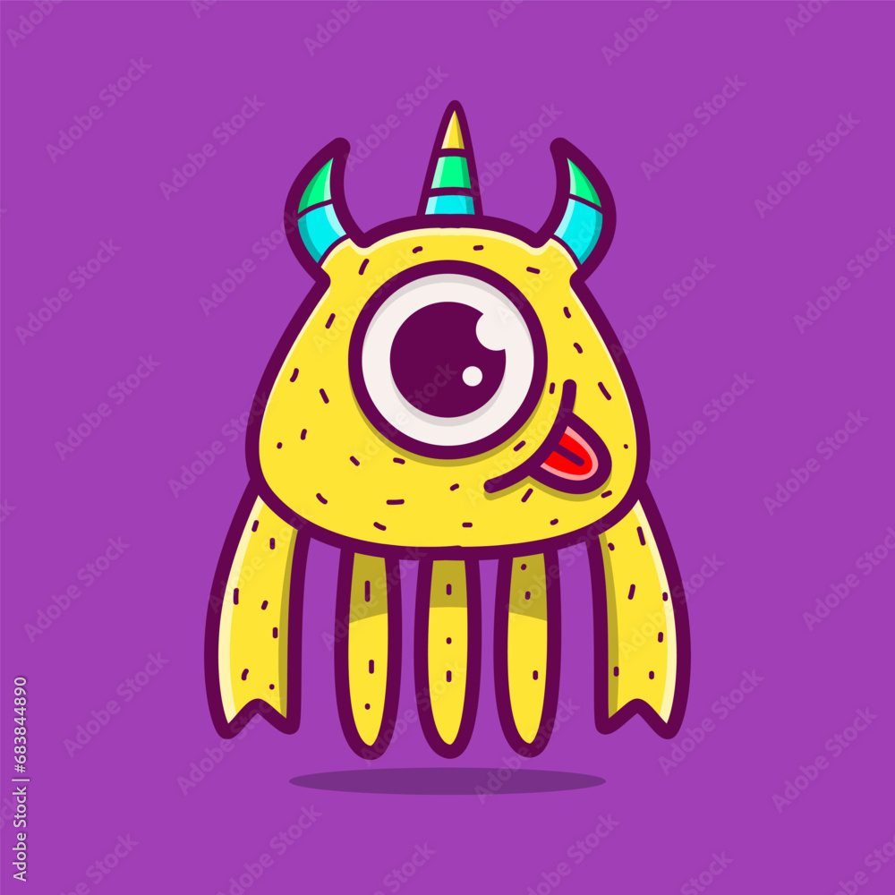 Vector illustration of cartoon monster character design Stock Vector ...
