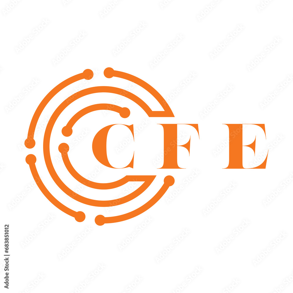 CFE letter design. CFE letter technology logo design on white ...
