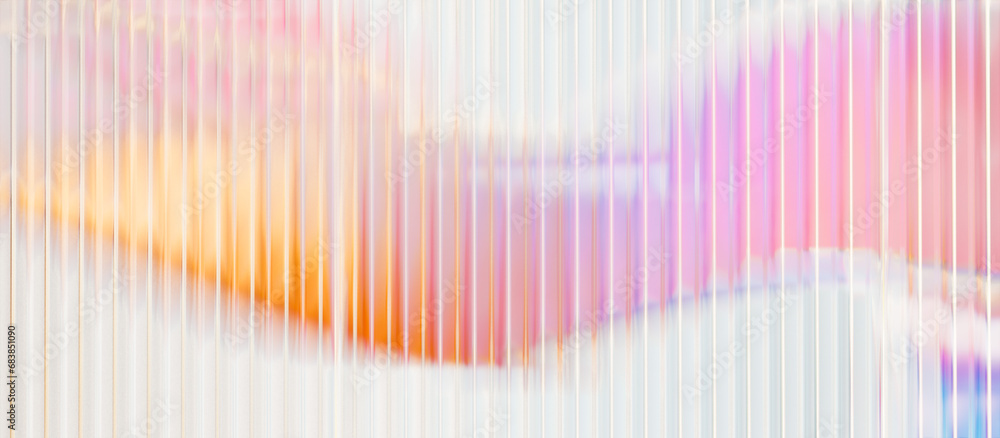Poster Fluted glass effect with colored gradient, textured colorful ...