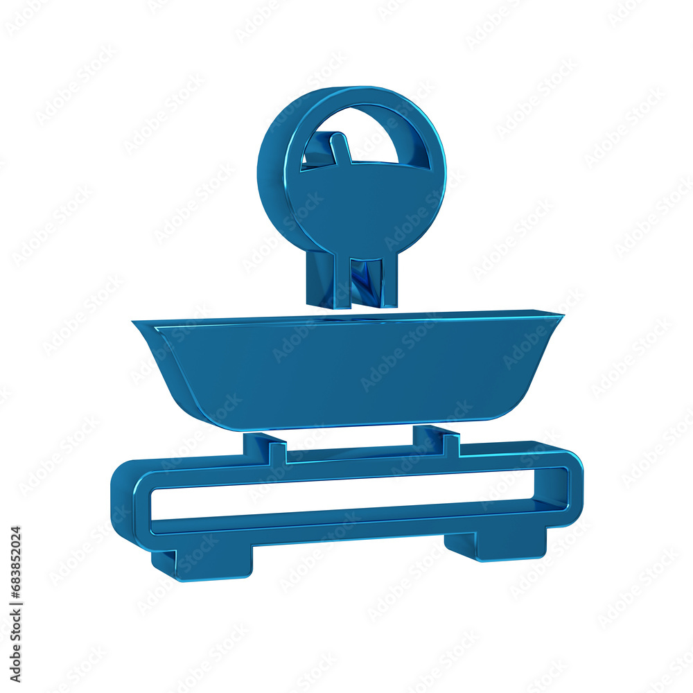 Blue Scales icon isolated on transparent background. Weight measure ...