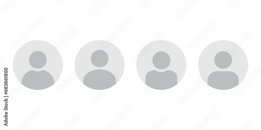 Round Generic User Icons. Default Avatar Profile Icon, Social Media ...