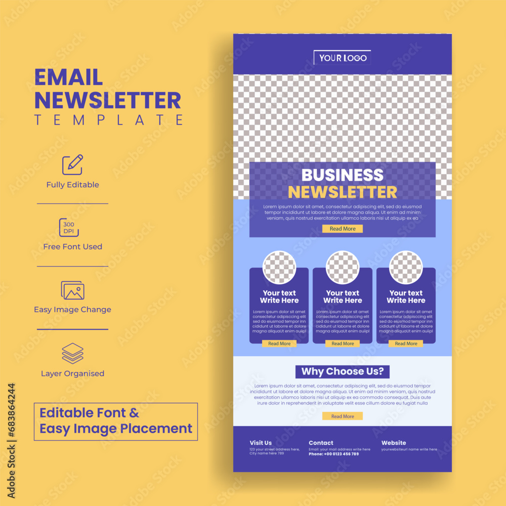 Editable corporate email newsletter template for business email ...