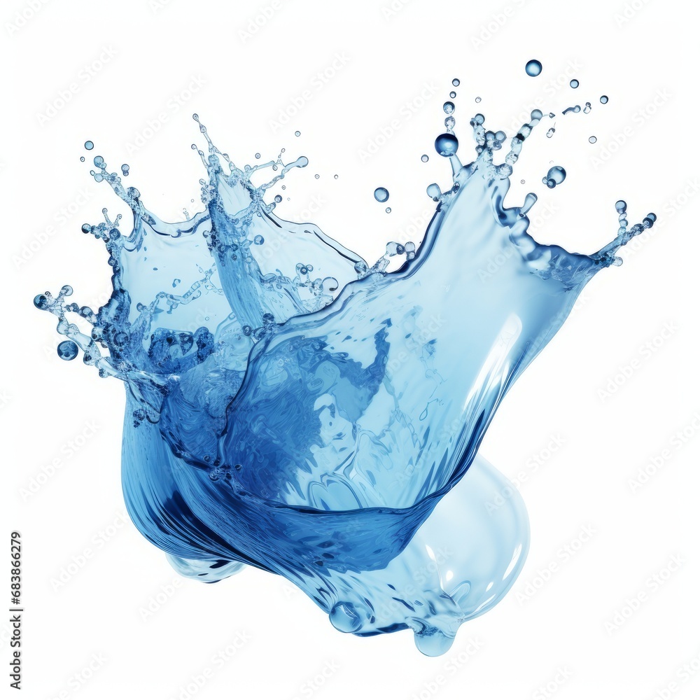 Captivating Azure Splash: The Aesthetics of Water Isolation on a White ...
