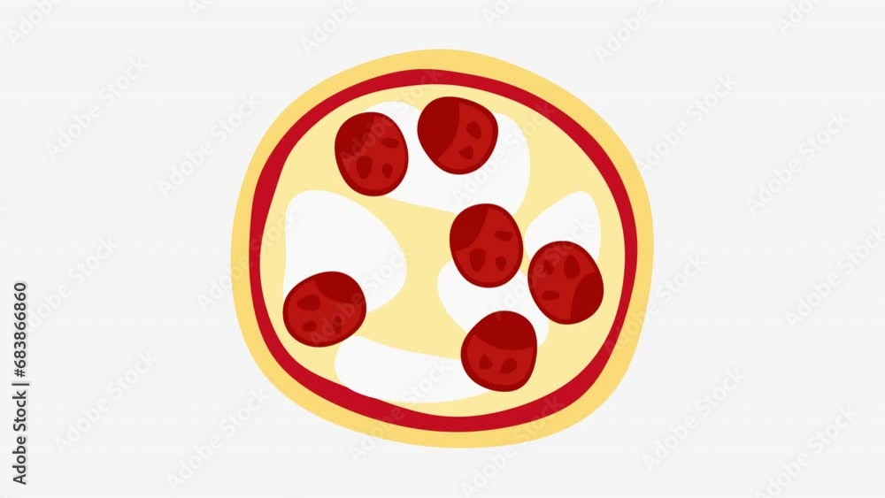 Pepperoni pizza graphic animation. Alpha channel. Italian pizza on ...