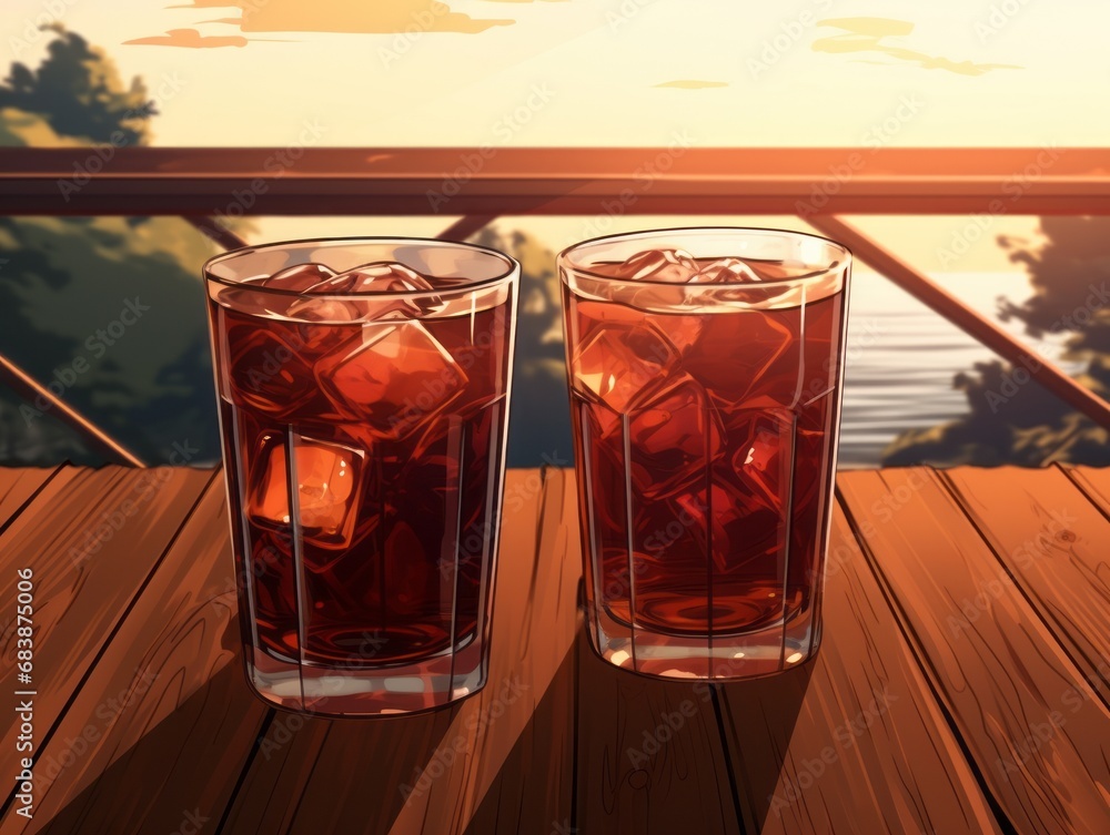 Quench Your Thirst: The Art of Preparing the Perfect Iced Tea at Home! Generative AI Stock ...