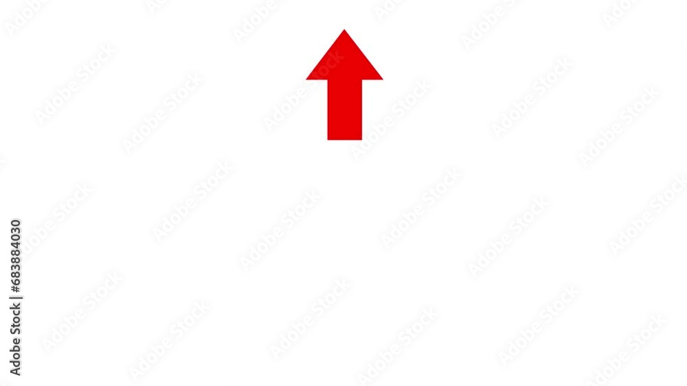 Abstract directional arrow icon or swipe up arrow signal animation 4k ...