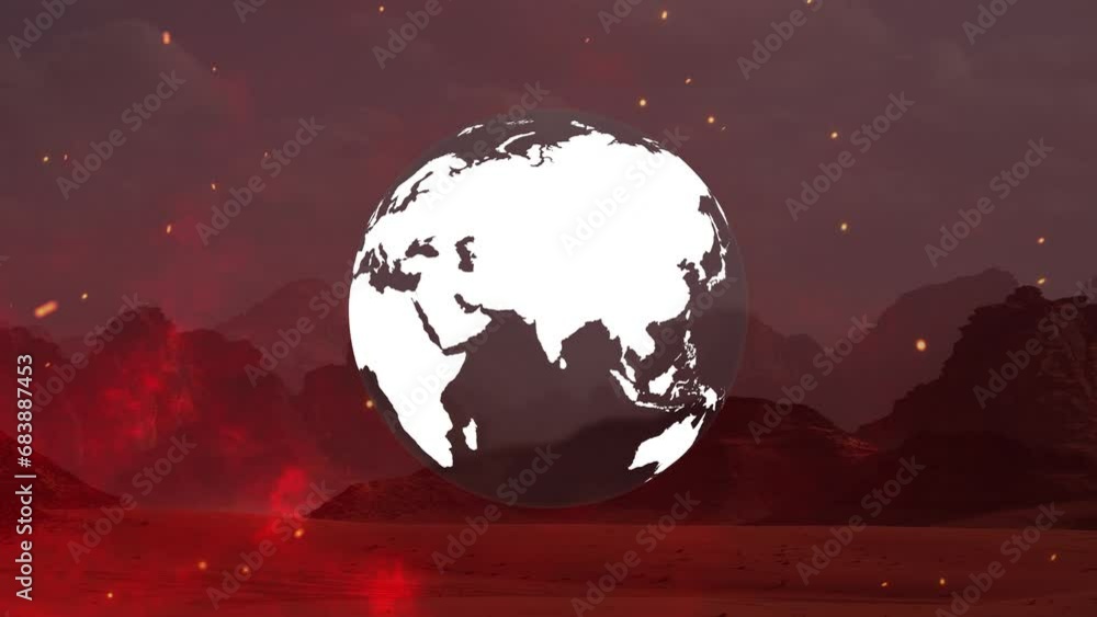 Rotating animation of planet Earth. Planet Earth is getting warmer ...