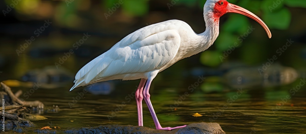 The Ibis, a beautiful bird of the Threskiornithidae family, is a nature ...