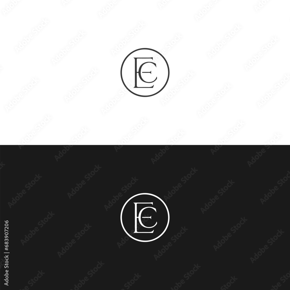 EC logo. E C design. White EC letter. EC, E C letter logo design ...