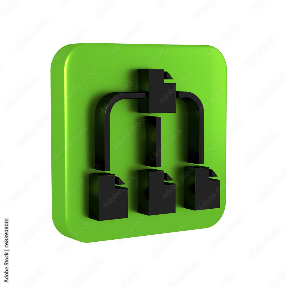 Black Folder tree icon isolated on transparent background. Computer ...