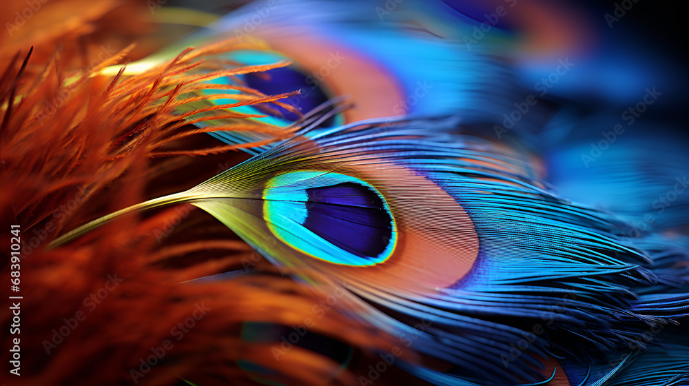 Peacock Feather Iridescent Colors Iridescent The Texture And Colors Of A Peacock Generative Ai