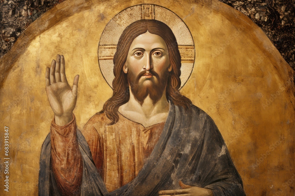 Byzantine art depicting the biblical representation of Jesus Christ ...