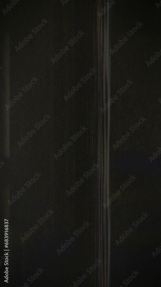 Vertical video - Analog noise and Glitch Tv screen. Horror film ...