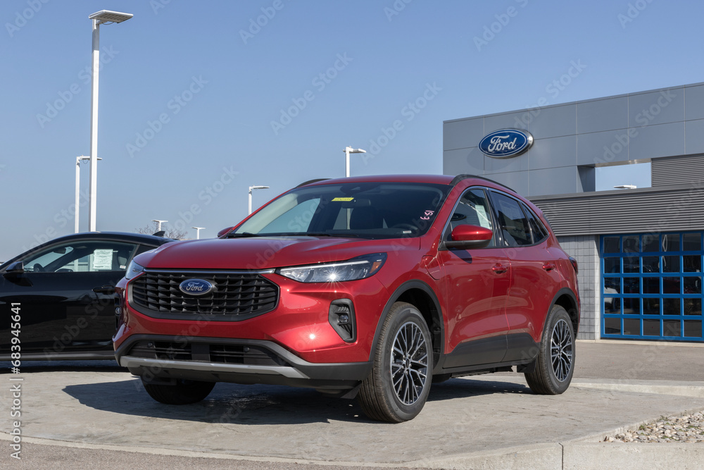 Ford Escape PHEV display at a dealership. Ford offers the Escape in ...