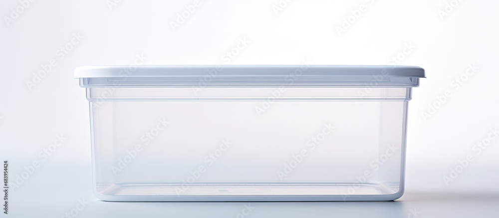 In the studio, a white box, isolated in the white background, sat ...