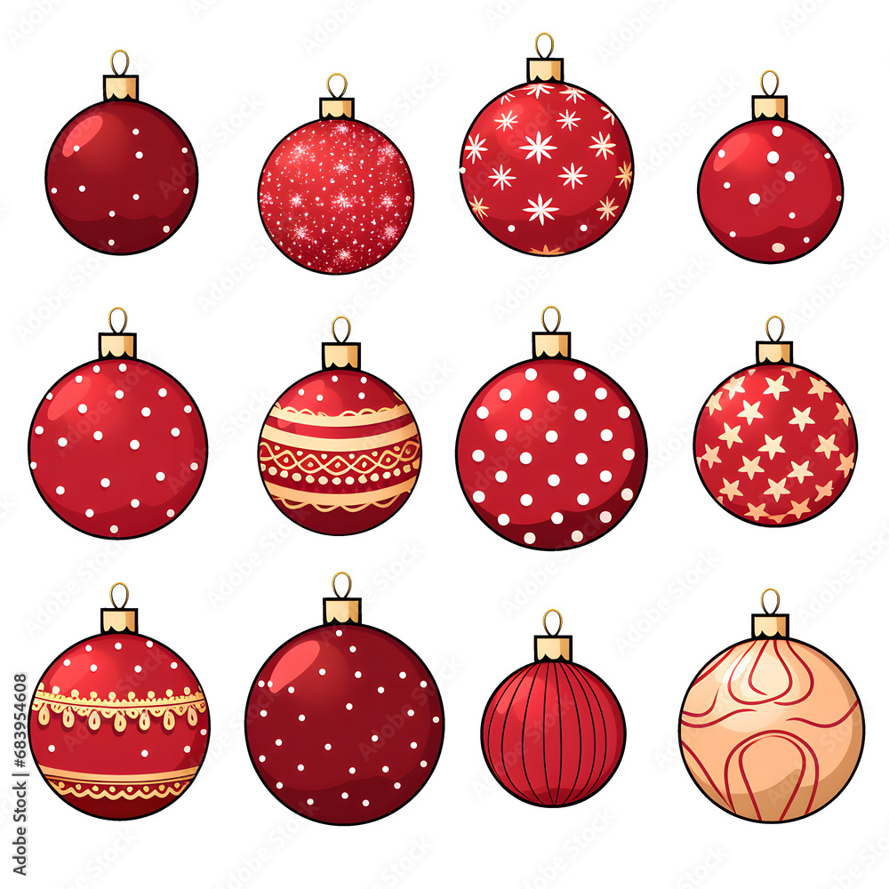 christmas ornaments clipart in color Red, christmas clipart, x-mas ...