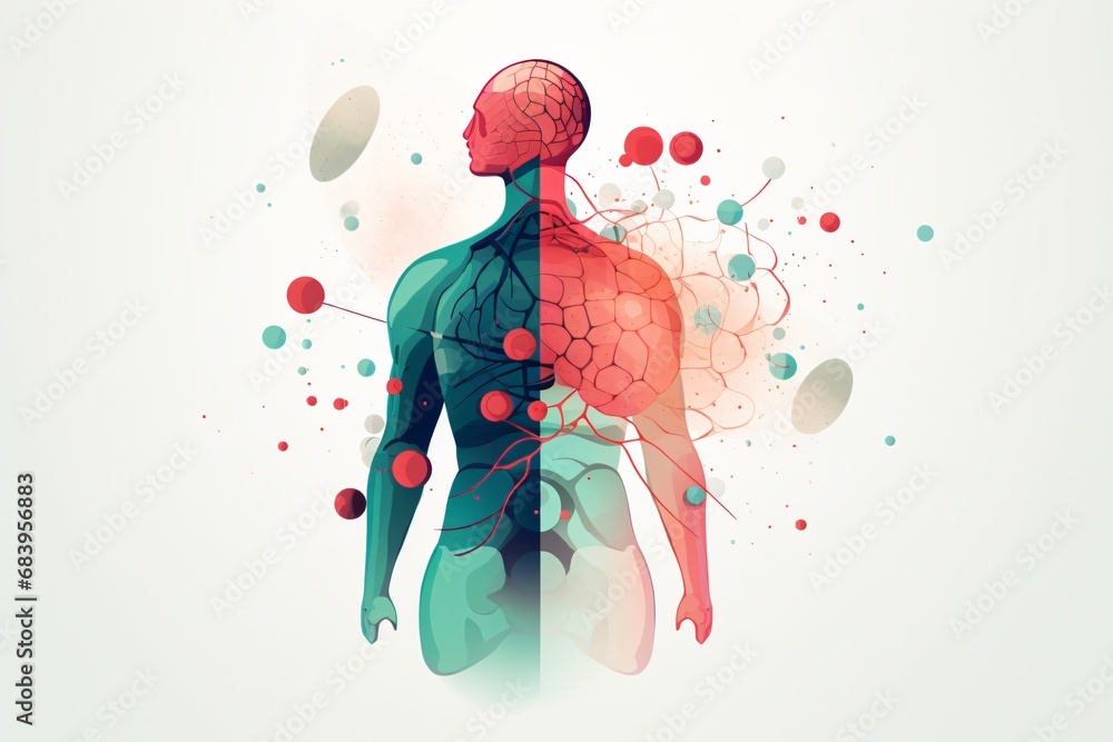 Cartoon illustration for human health and red blood cells Stock ...