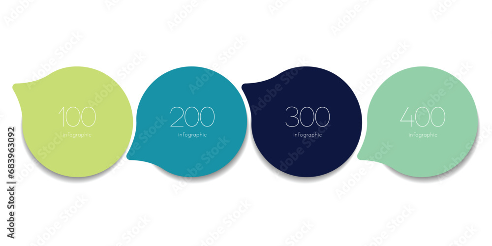 4 elements scheme, diagram. Four empty connected circles. Infographic ...