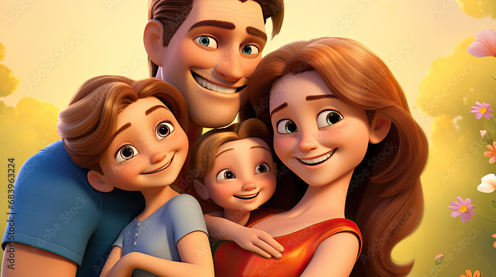 family, design, illustration, cartoon, set, people, mother, project ...